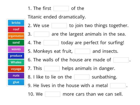 Go Getter Unit Complete The Sentence