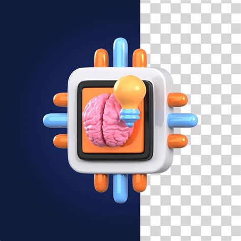 Premium Psd 3d Processor Brain Illustration
