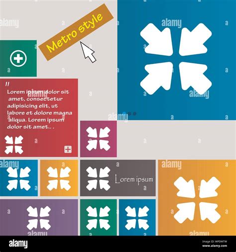 Turn To Full Screen Icon Sign Metro Style Buttons Modern Interface