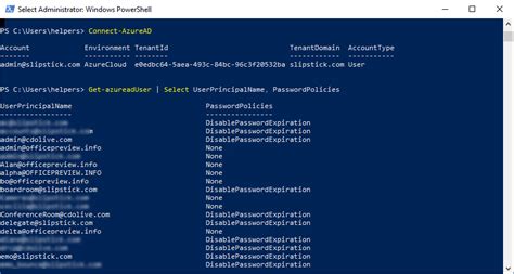 office365 set account passwords to never expire