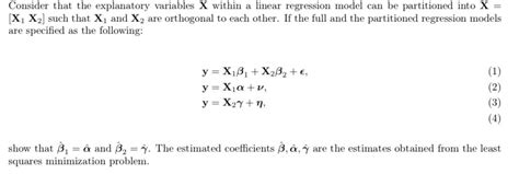 solved consider that the explanatory variables x ﻿within a