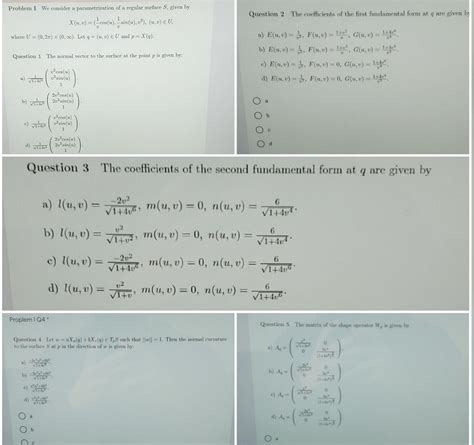 Solved Problem I We Consider A Parametrization Of A Regular Chegg Com