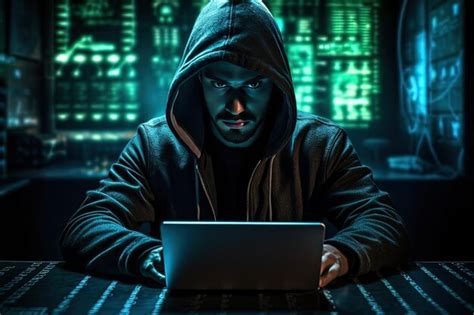 Premium Ai Image Back View Of A Hacker In The Process Of Hacking The Network A Person Sitting