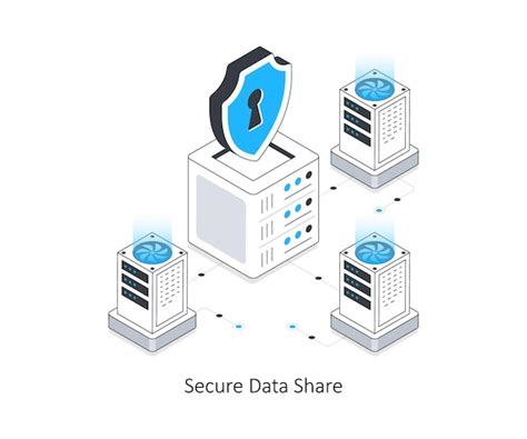 Premium Vector Secure Data Share Isometric Stock Illustration Eps File Stock Illustration