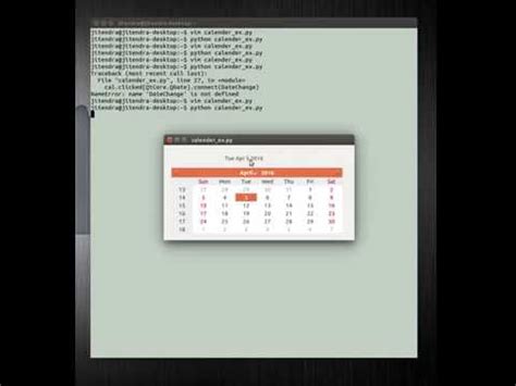 PyQt4 QCalender QLabel Example In Ubuntu YouTube