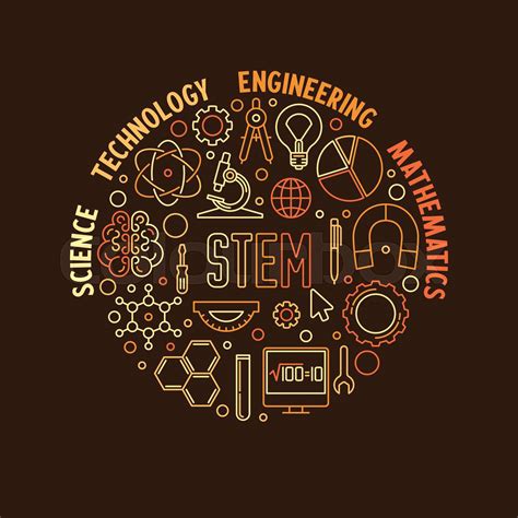 Science Stem Vector Circular Concept Colored Banner Stock Vector Colourbox