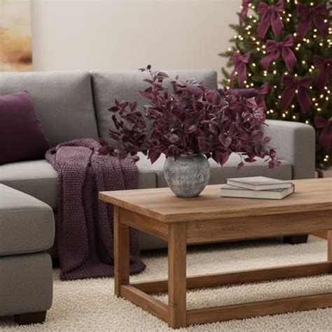 Giegxin 8 Pcs Artificial Burgundy Eucalyptus Stems 327