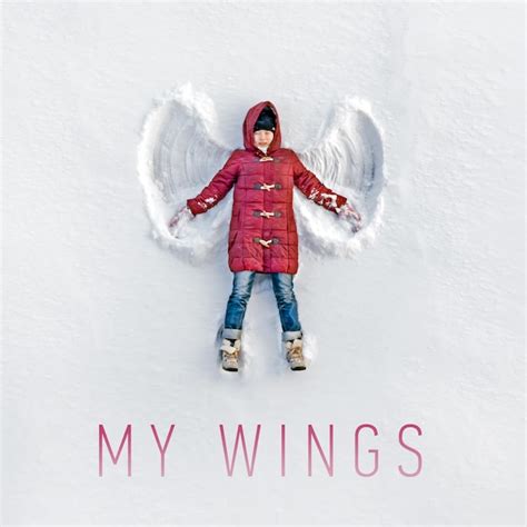 Premium Photo The Girl On A Snow Angel Shows With Discription My Wings