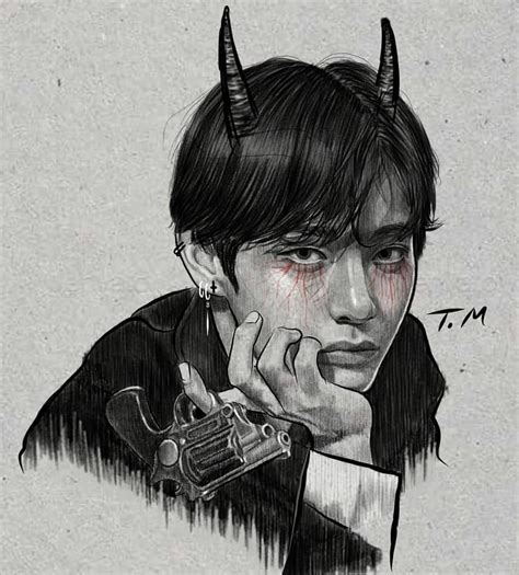 Step Beginner Bts V Drawings Easy