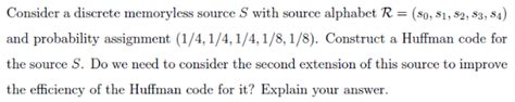 Solved Consider A Discrete Memoryless Source S With Source