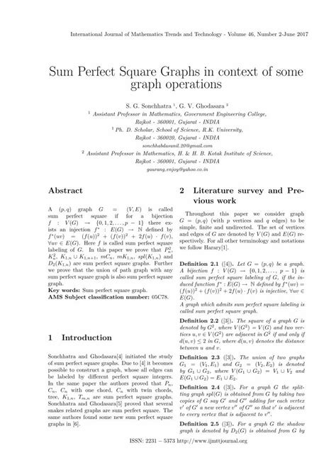 pdf sum perfect square graphs in context of some graph operations · 2