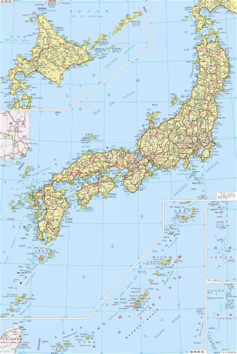 日本地图中文版高清 日本地图 地理教师网