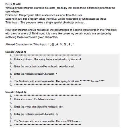 Solved Extra Credit Write A Python Program Stored In File
