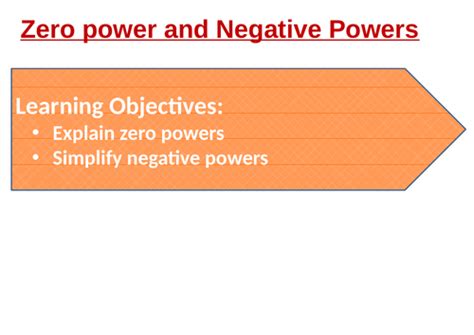 Complete Lesson Negative And Zero Powers Indices Ppt Worksheet And Answer Sheet Teaching