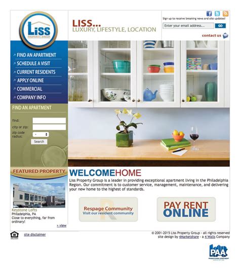 Apartment Website Design Liss Prelude By Results Repeat