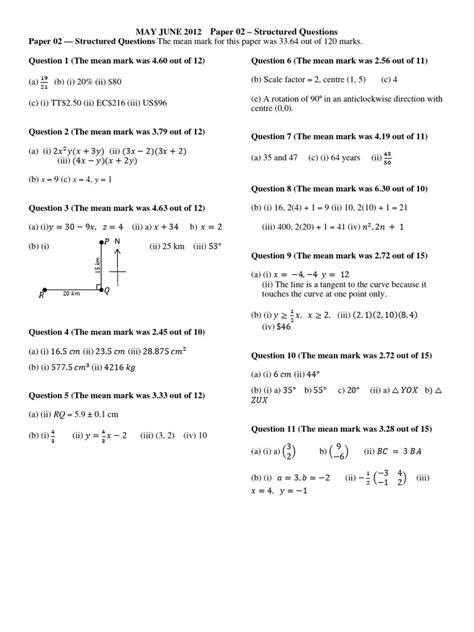 May June 2012 Paper 02 Answer Sheet Pdf