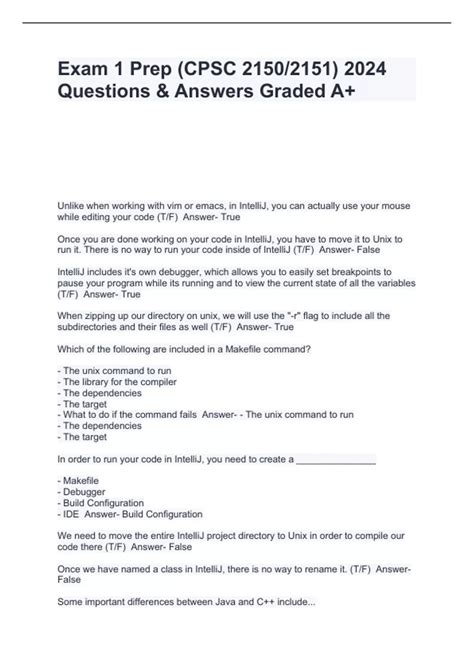 Exam Prep CPSC Questions Answers Graded A CPSC Stuvia US