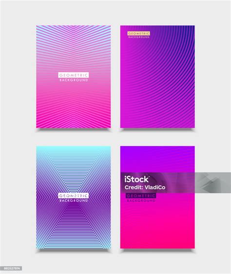 책자 커버 디자인의 집합입니다 하프톤 그라디언트 라인입니다 브로셔 포스터 전단지를 위한 미래 기하학적 템플릿 벡터입니다 0명에 대한 스톡 벡터 아트 및 기타 이미지 Istock
