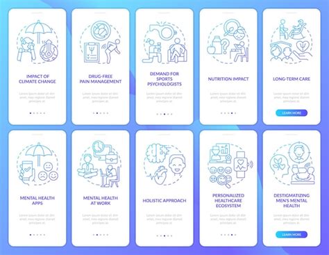 Premium Vector Trends In Psychology Blue Gradient Onboarding Mobile