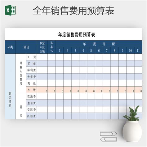全年销售费用预算表Excel模版 人人办公