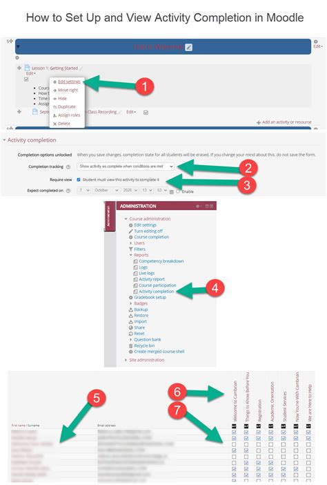 How To Set Up And View Activity Completion In Moodle Cambrian College Teaching And Learning