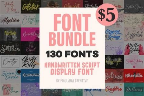 FONT BUNDLE Handwritten Script Display Bundle Creative Fabrica