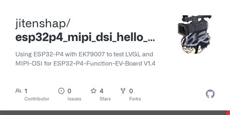 Github Jitenshapesp32p4mipidsihelloworld Using Esp32 P4 With Ek79007 To Test Lvgl And