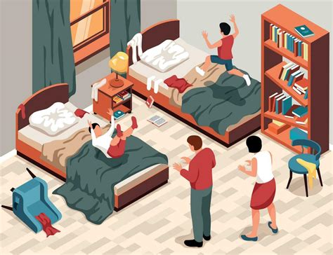 Messy Room Isometric Background 27177312 Vector Art At Vecteezy