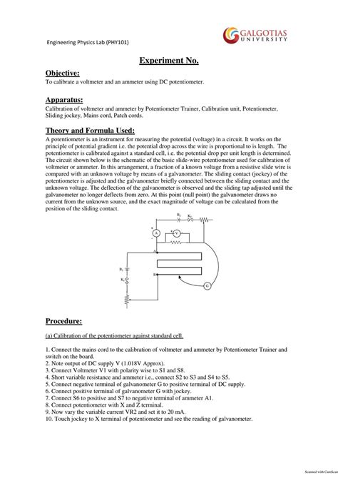 Calibration Of Ammeter Using Potentiometer Practical At Joseph Cornwall Blog