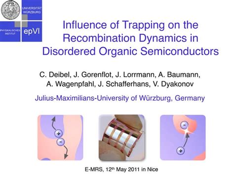 Influence Of Trapping On The Recombination Dynamics In Disordered Organic Semiconductors Pdf