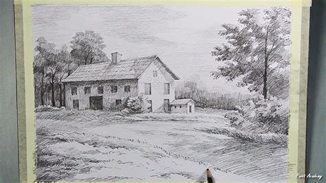 House Landscape Drawing