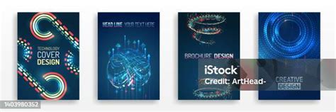 하이테크 스타일의 추상 벡터 템플릿 기술 요소와 데이터 시각화를 사용한 현대적인 커버 디자인 프리젠 테이션 포스터 전단지 연례 보고서 A4 크기를위한 미래 지향적 인 레이
