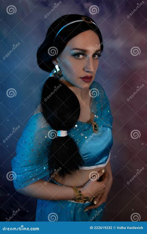 Beautiful Princess Closeup Art Photojasmine Princess Cosplay Stock
