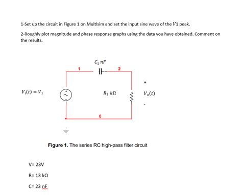 solved 1 set up the circuit in figure 1 on multisim and set