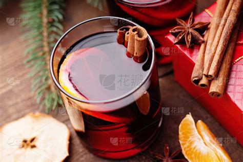 热甜红酒香料热苹果桔子干燥食品葡萄酒新的芳香的水平画幅