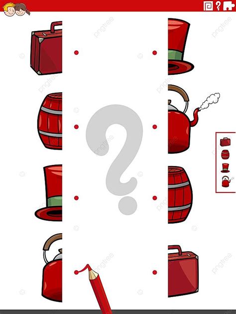 Pairing Objects With Pictures An Educational Matching Game Vector Leisure Puzzle Jigsaw PNG