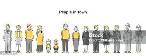 지역 사람들 전신 벡터 일러스트 세트 3 세대 회사원 사업가 학생 고등학생 중학생 어린이 벡터에 대한 스톡 벡터 아트 및 기타 이미지 벡터 블레이저 할머니 Istock