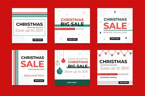 크리스마스 세일 인스타그램 포스트 컬렉션 벡터 디자인 일러스트 3차원 형태에 대한 스톡 벡터 아트 및 기타 이미지 3차원 형태 개체 그룹 겨울 Istock