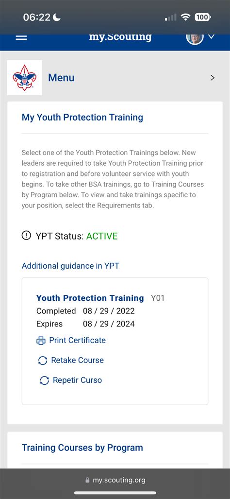 Ypt Training Completion Status Is Different In Two Places My Scouting