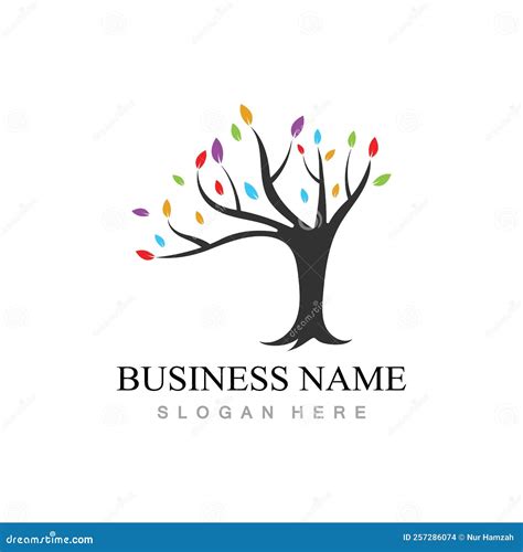 Tree Logo Design With Template Vector Concept Stock Vector