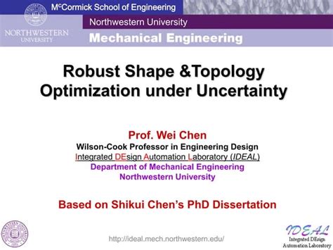 Robust Shape And Topology Optimization Northwestern Pdf Physics Science