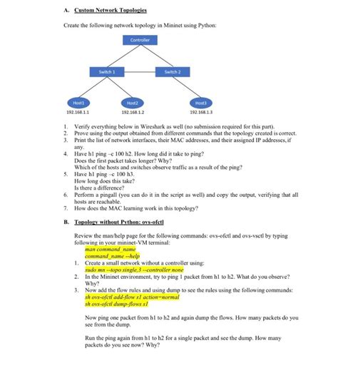 a custom network topologies create the following