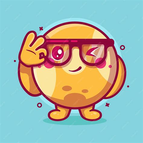 Mascotte De Personnage De Boule De Billard Drôle Avec Signe Ok Geste De