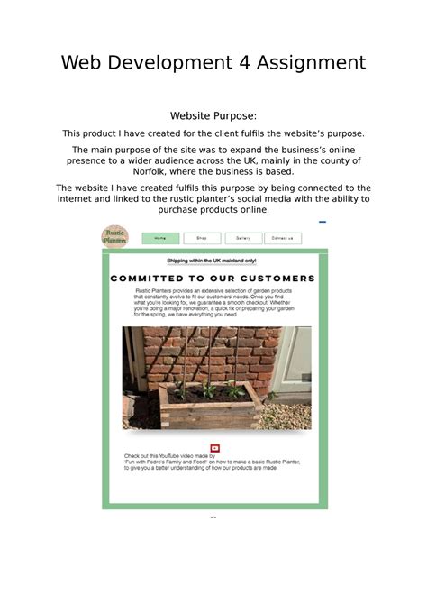 Web Development 4 Assignment Web Development 4 Assignment Website Purpose This Product I Have