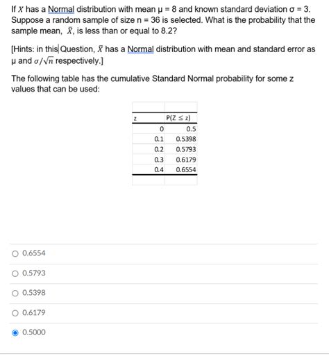 Solved If X Has A Normal Distribution With Mean μ 8 And