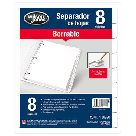 Aco Sep P4733 P4733 Separador Borrable 8 Divisiones Royal Office