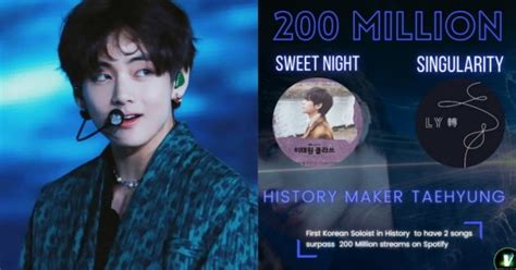 Bts 뷔 Singularity 스포티파이 2억 돌파 韓솔로 최초 2곡 신기록