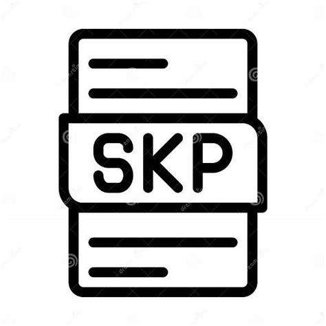 Skp File Type Icons Document Format Type Design Graphic Icon With Outline Design Style Vector