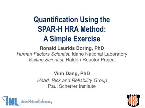 Ppt Quantification Using The Spar H Hra Method A Simple Exercise Powerpoint Presentation Id
