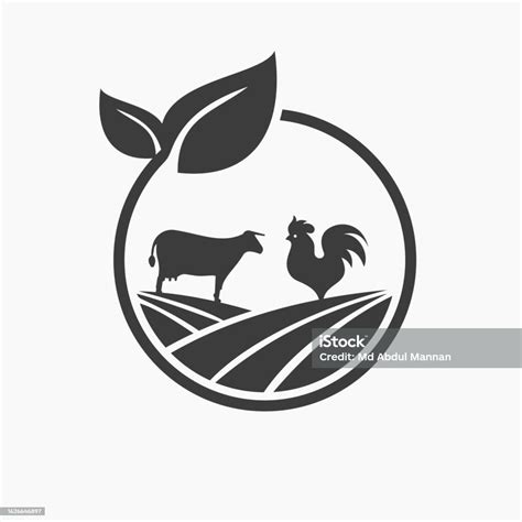 소와 수탉 아이콘이 있는 농업 로고 디자인 컨셉 농업 로고 유형 기호 템플릿 개념에 대한 스톡 벡터 아트 및 기타 이미지 개념 건강한 식생활 고급 Istock